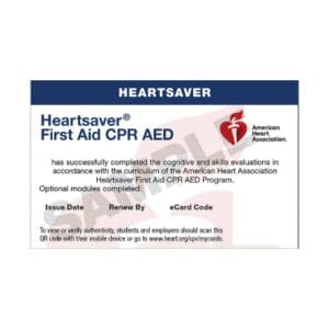 AHA 2020 Heartsaver Adult CPR AED Wallet Card- 100 pk - Training For Life