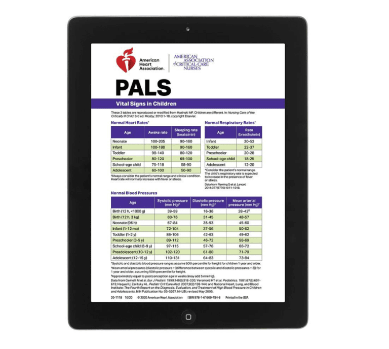 2020 AHA PALS Digital Reference Card - Training For Life